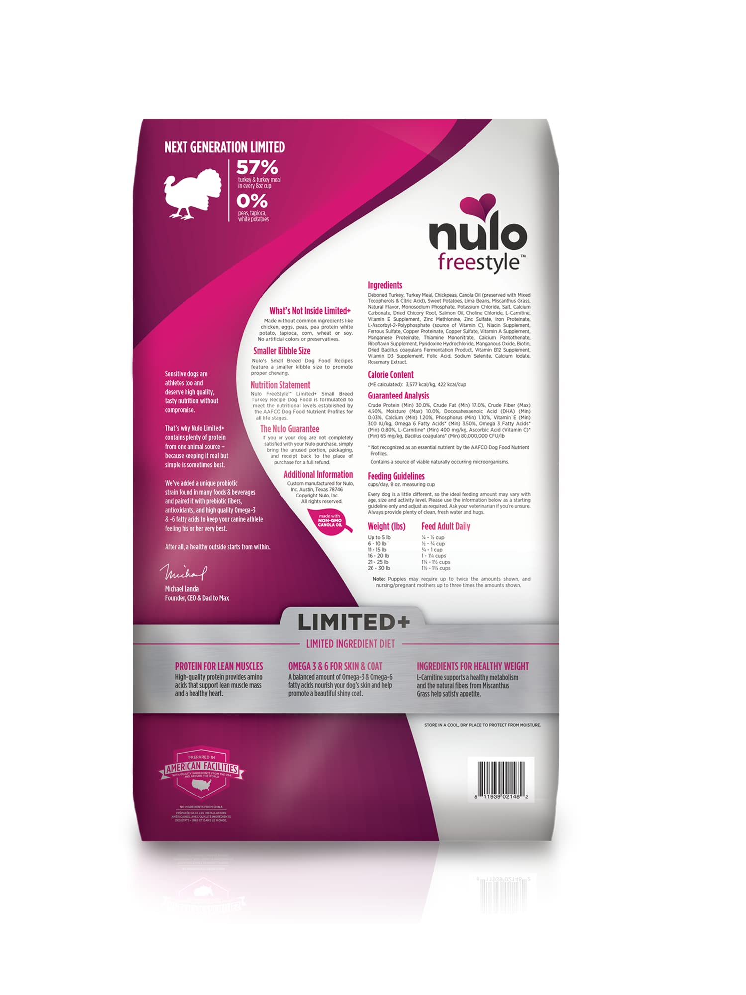 Nulo Freestyle Limited Ingredient Small Breed Adult & Puppy Grain-Free Dry Kibble Dog Food, Premium Allergy Friendly Single Animal Protein with BC30 Probiotic for Healthy Digestive Support
