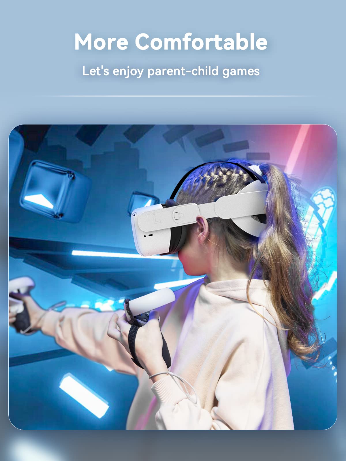 CNBEYOUNG Adjustable Head Strap Compatible with Quest 2,Replacement for Quest 2 Elite Strap Accessories for Enhanced Support and Comfort in VR Gaming,Suitable for Children and Adults-White