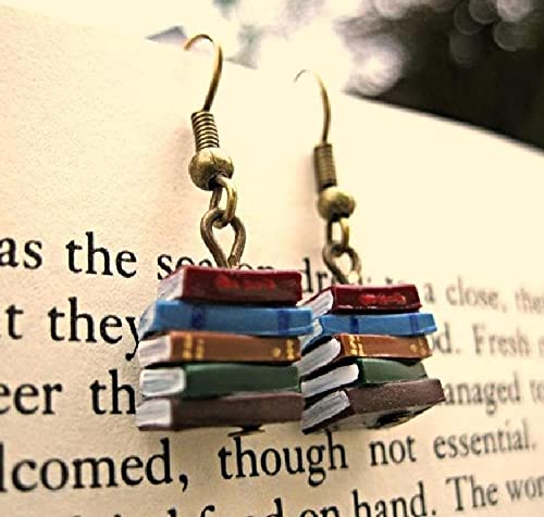 Classic Stack of Books Drop Dangle Earrings Librarian Teacher Easy Hook Clay Creative Novel Teach Graduation Jewelry for Women Earings