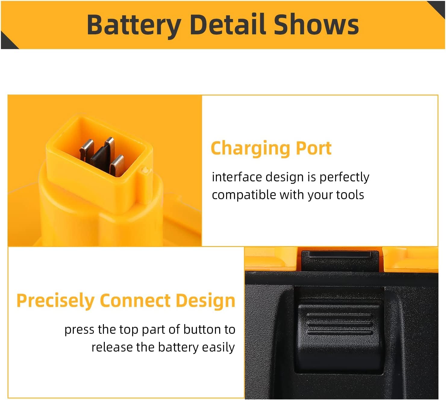 KINGTIANLE 2-Pack 18V 5.0Ah Replacement Battery for Dewalt 18 Volt XRP DC9096 Ni-Mh Batteries, Compatible with DC9098 DC9099 DW9095 DW9096 DW9098 Cordless Power Tools