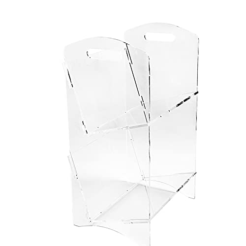 Mouchoi Acrylic Bookcase, Corner Bookshelf, Acrylic Tabletop Display Shelf, Modern Clear Display Stand, Sturdy Storage Shelf, 2 Tier