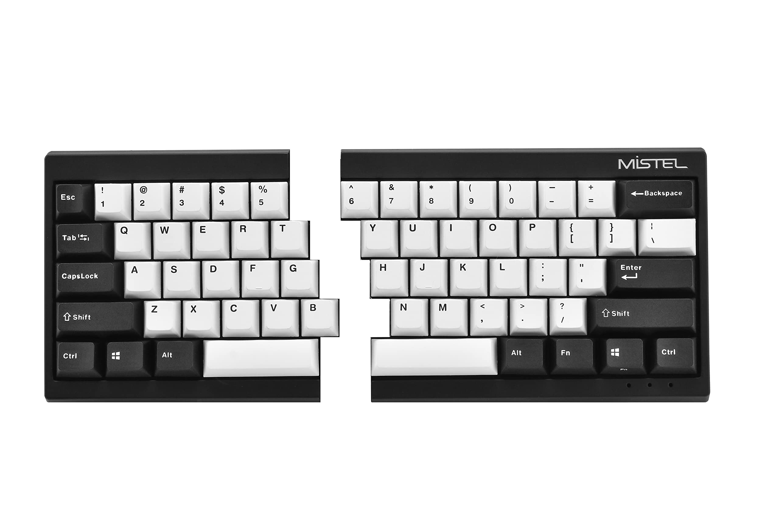 Mistel MD600RGB v3 60% Split Mechanical Keyboard, Two Tone PBT Double Shot Keycaps, Programmable Macro Support, USB to Type-C, Windows and Mac OS, Cherry MX Brown Switch