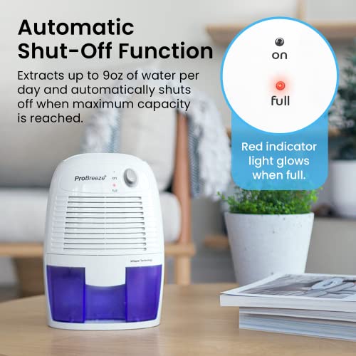 Pro Breeze Dehumidifiers for Home,225sqft Small Dehumidifiers for Room,16oz Tank Portable Closet Dehumidifier Removes Humidity Mini Small Dehumidifier for Bathroom Dehumidifier for Bedroom RV Basement