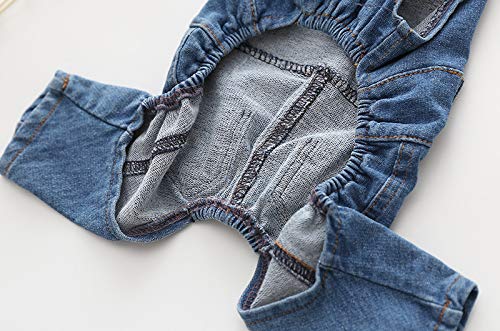 GUAGLL Pet Dog Clothing Washed Denim Comfort Stretch Jeans