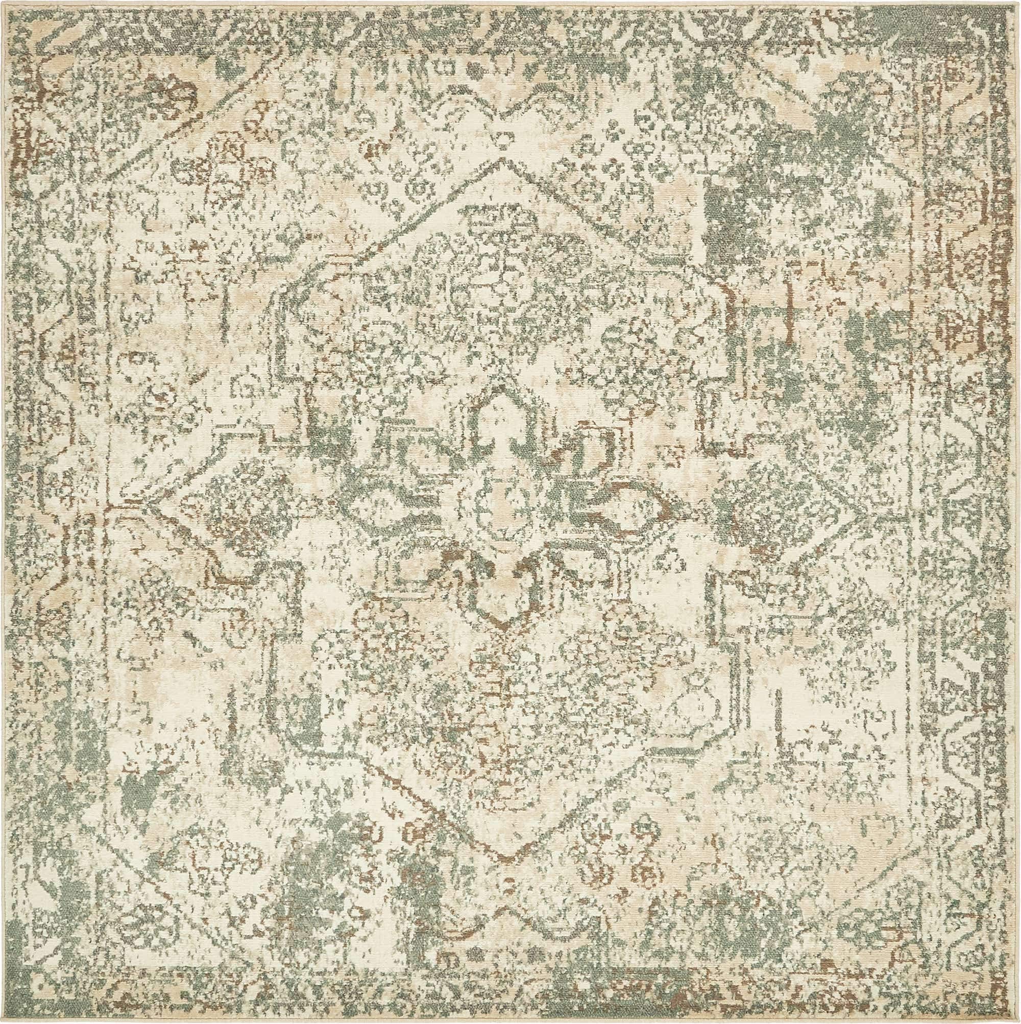 Unique Loom Tuareg Collection Area Rug - Sandstorm (8'Square, Multi/ Gray)