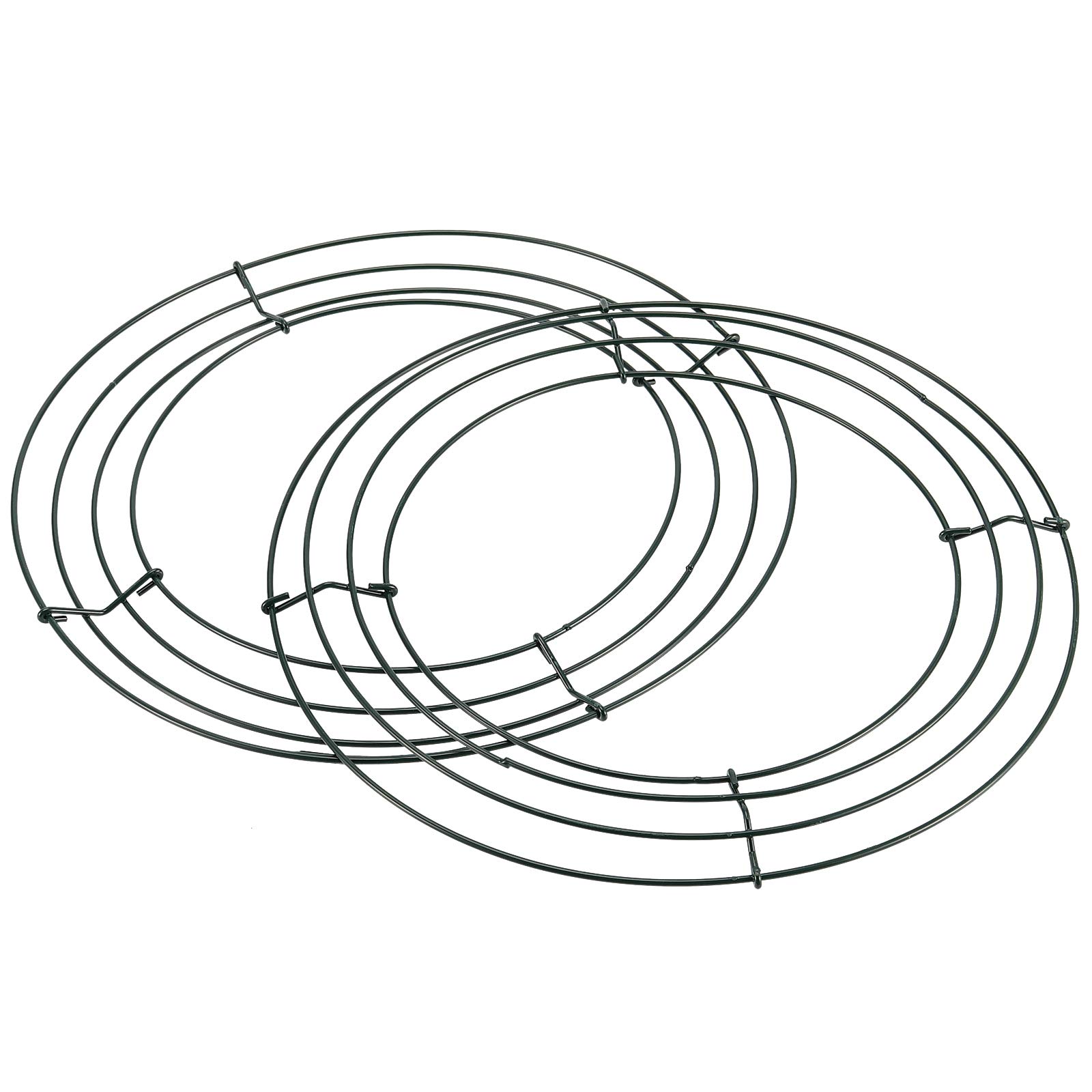 Wire Wreath Frame, ZEONHAK 20 Pack 10 Inches Round Metal Wreath Frame, Wire Wreath Rings for Wedding, Holidays, Home Party Garden Decorations, Valentines, Dark Green