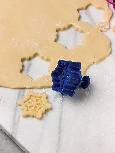 Fox Run Intricate Assorted Winter Snowflake Pastry/Cookie/Pie/Fondant 2" Stamper and Cutters 2", Set of 4, Multi-Color