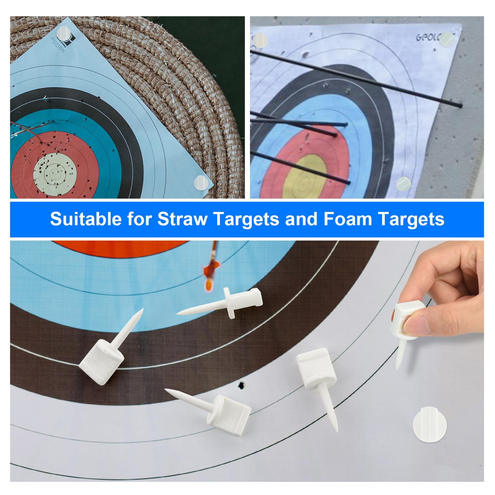 Cosmos 20 Pcs Archery Target Pins Face Pins for Fixing Holding Target Face Target Paper on Foam Straw Targets