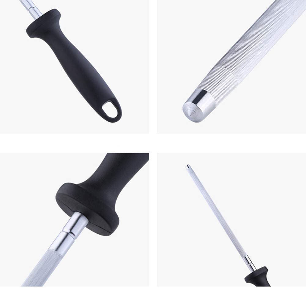Eczixnczo Knife Sharpening Rod Steel Professional Kitchen Sharpener Honing Rods knife honing rod13 Inch Steel Rod