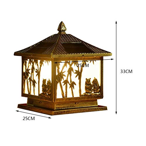 DIAOD Outdoor Lighting Solar Column Headlights Outdoor Waterproof Garden Lights Wall Pillar Headlights Villa Doorpost Lights Home Garden Viewing Lights with Remote Control (Size : S)