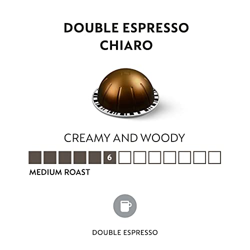 Nespresso Capsules VertuoLine, Stormio, Dark Roast Coffee, 30 Count Coffee Pods, Brews 7.8oz & Capsules VertuoLine, Double Espresso Chiaro,Medium Roast Espresso Coffee, Coffee Pods, 30 Count