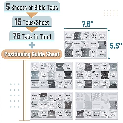 Mr. Pen- Bible Tabs, 75 Tabs, Gray Theme, Laminated Bible Tabs for Women and Men, Bible Tabs for Study Bible, Bible Index Tabs, Bible Book Tabs, Bible Labels Tabs, Mr Pen Bible Tabs