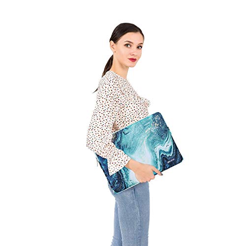 MOSISO Laptop Sleeve Compatible with MacBook Air/Pro, 13-13.3 inch Notebook, Compatible with MacBook Pro 14 inch 2023-2021 A2779 M2 A2442 M1, Polyester Vertical Creative Wave Marble Bag with Pocket