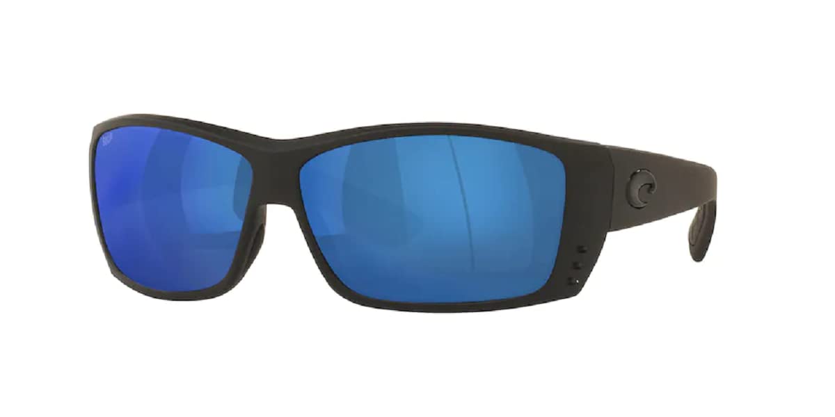 Costa Cat Cay 6S9024 902405 61MM 01 Blackout/Blue Mirror 580P Polarized Square Sunglasses for Men + Bundle With Designer iWear Kit