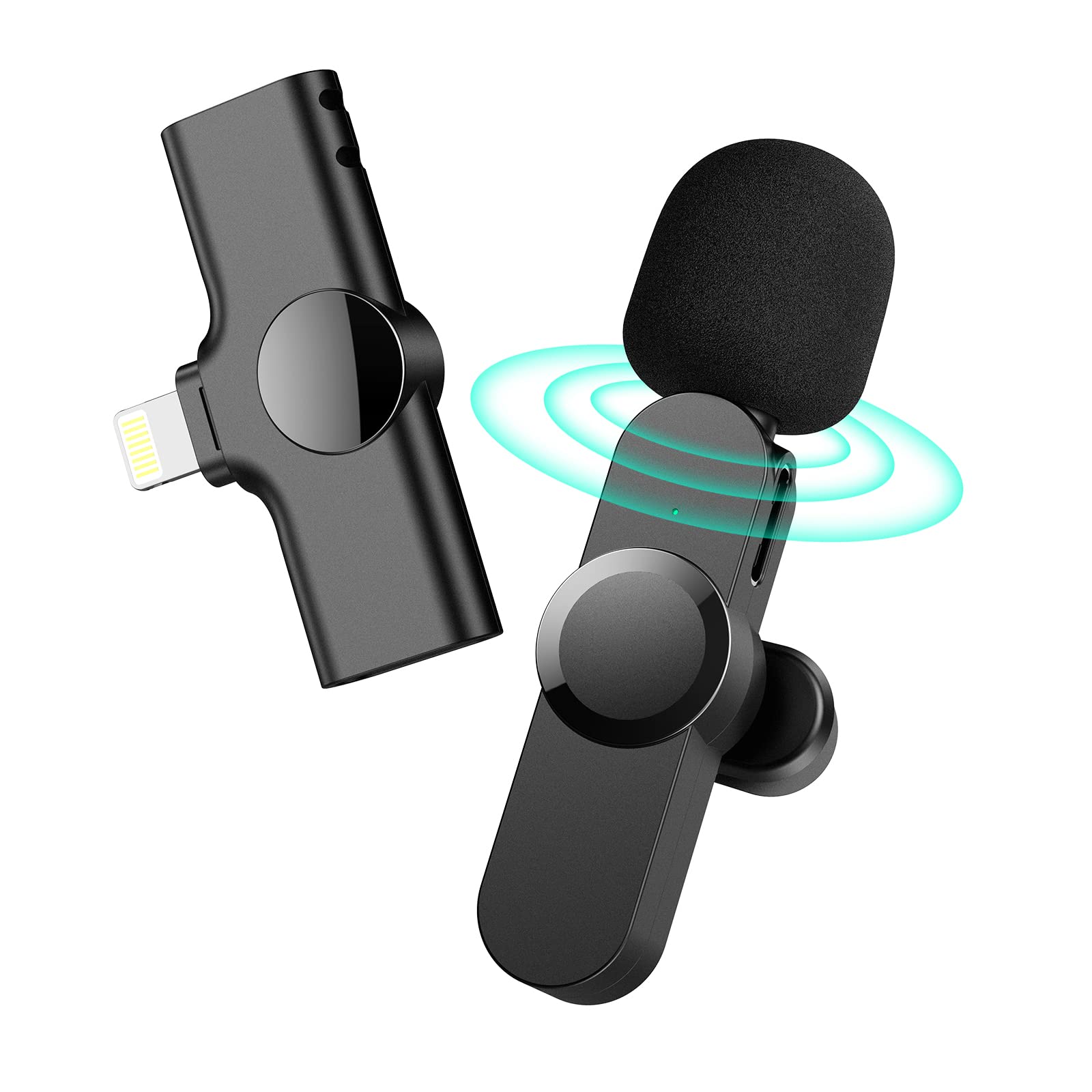 Evary Wireless Lavalier Microphone, Plug-in Lapel Microphone for iPhone, iPad, YouTube, TikTok, NO Bluetooth Needed