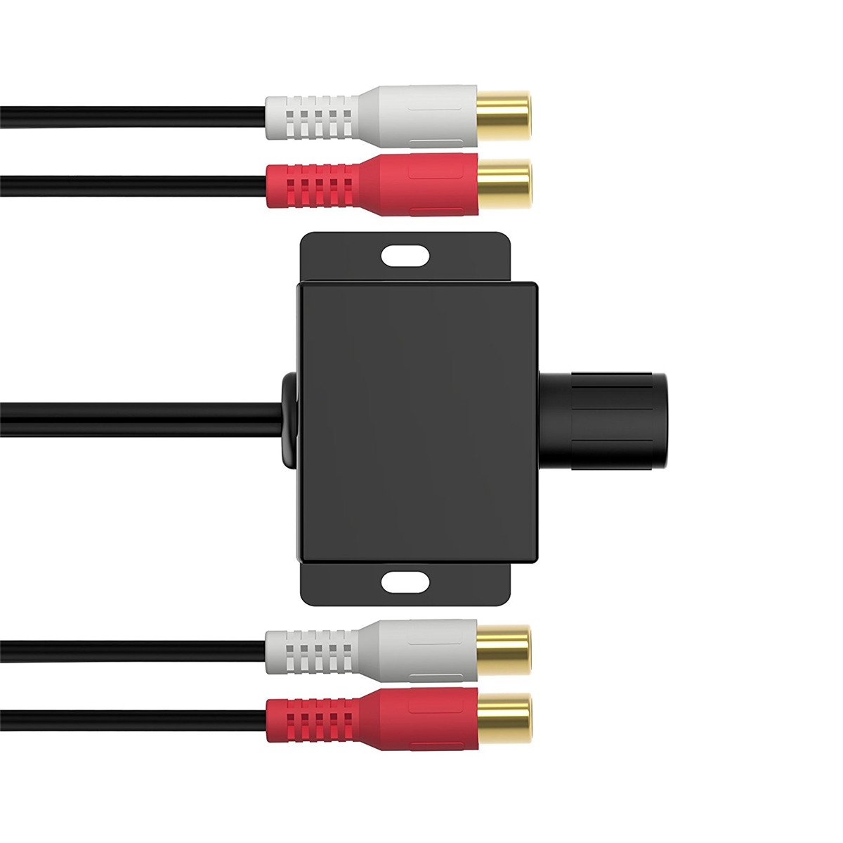 Universal RCA Level Controller Car Audio Amplifier RCA Amplifier Audio Adjuster Gain Level Bass Boost Volume Control Knob for Car, Motorcycle, Speakers, Home Theater (1 Pack)