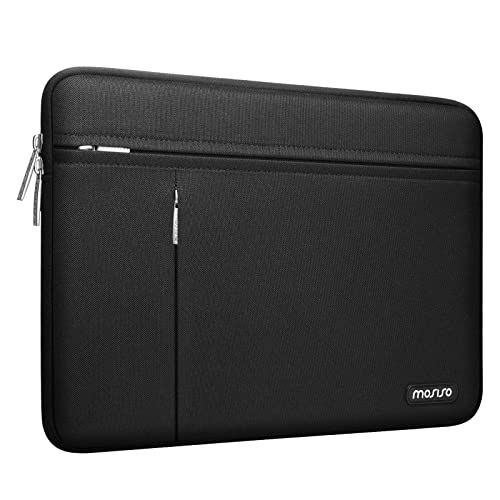 MOSISO Laptop Sleeve Compatible with MacBook Air/Pro, 13-13.3 inch Notebook, Compatible with MacBook Pro 14 inch 2023-2021 A2779 M2 A2442 M1, Polyester Bag with Front Horizontal&Vertical Pockets,Black