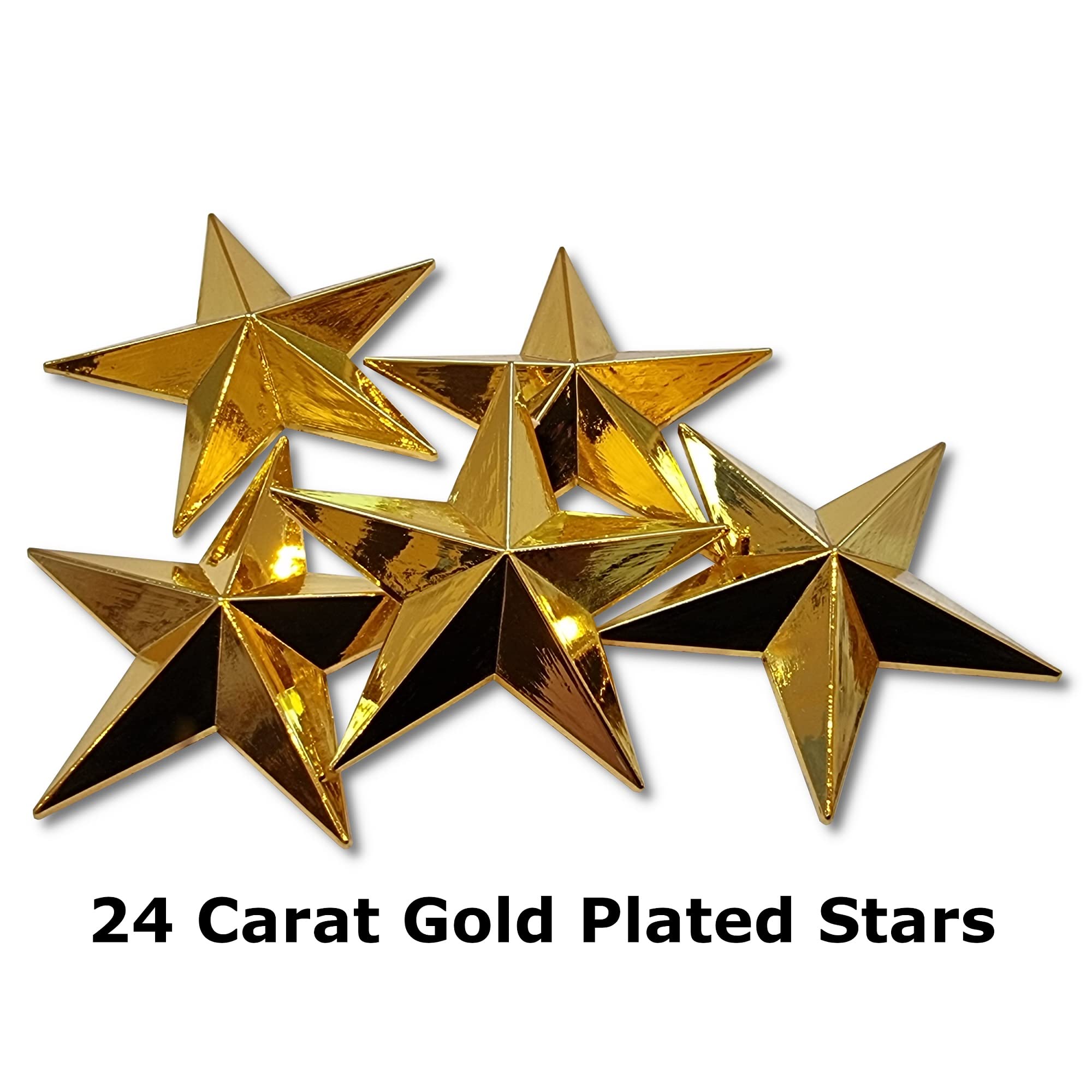 Cowboy Hat Rack - Made from Solid Oak - with Solid Copper 24 Carat Gold Plated Stars - 4 Hat Cowboy Hat Holder - No Veneer or Chipboard