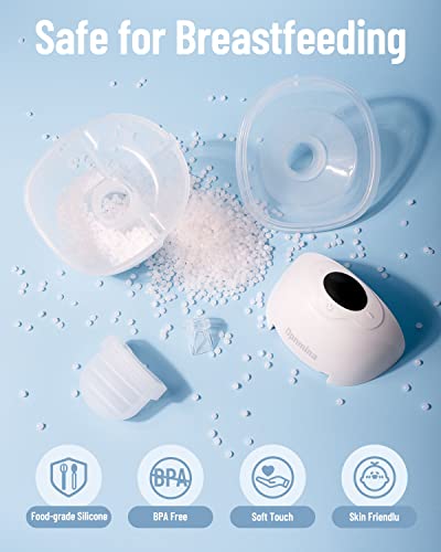 Opnmina Wearable Hands-Free Breast Pump, Double Electric Breast Pumps, Breastfeeding for Mom Wireless & Portable,with Precision LCD Display β 2 Pack White