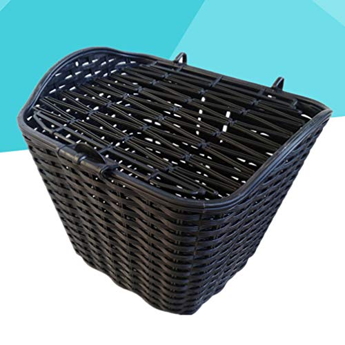CLISPEED Bike Basket Front Handlebar Bicycle Bicycle Basket Detachable Bicycle Accessories Black