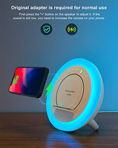 SIDVAR Wireless Charging Bluetooth Speake,Kids Bluetooth Speaker Best Birthday Gift Ideas for Teenage, Music Gifts,Teenage Year Old Girl Boy/Please use The Original Adapter(10W Wireless Charging)