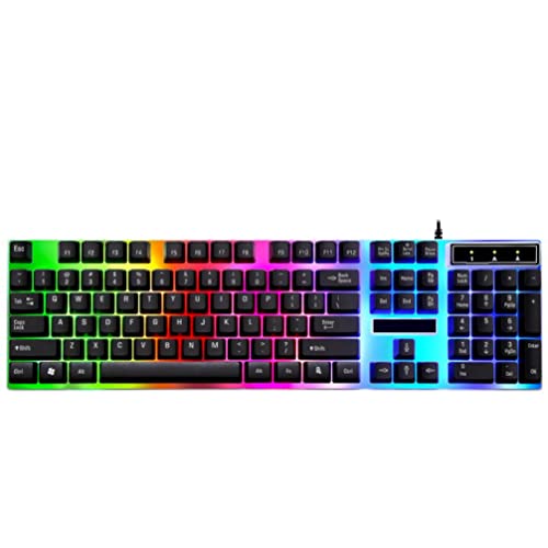 OSALADI Mouse Mechanic Keyboard RGB Gaming Keyboard and LED Ergonomic Mechanical Gaming Keyboard USB Wired Backlight Gaming and Keyboard Set for PC Computer Gaming and Work ( Black )