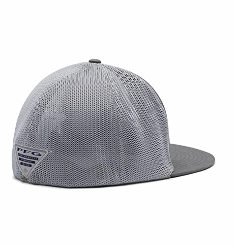 Columbia Unisex Pfg Mesh™ Flat Brim Ball Cap, Titanium, Fish Flag, Large/X-Large