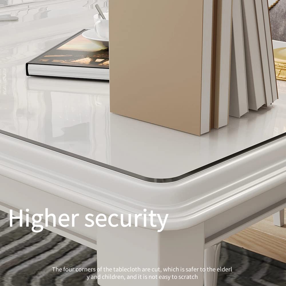Clear Table Protector - 1.5mm Thick Plastic Clear Desk Pad, Desk Protector Clear, Waterproof Vinyl Clear Table Cover for Kitchen, Coffee Table, Writing Desk (Clear 1.5mm, 40x72)