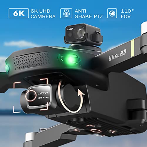 NEW Drone Pro Obstacle Avoidance GPS Drone with 4K EIS Camera for Adults Beginner Professional Foldable FPV RC Quadcopter with Brushless Motor, Auto Return Home, Selfie, Follow Me, Waypoints Fly , Circle Fly, Auto Hover, Headless Mode with Carrycase (GD93