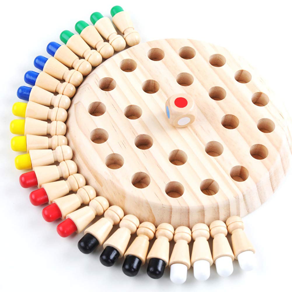 Wooden Memory Match Stick Chess Game, Color Memory Chess, Funny Block Board Game, Parent-Child Interaction Toy, Educational Intelligent Games Logic Braintease Toys for Boys and Girls Age 3 and Up