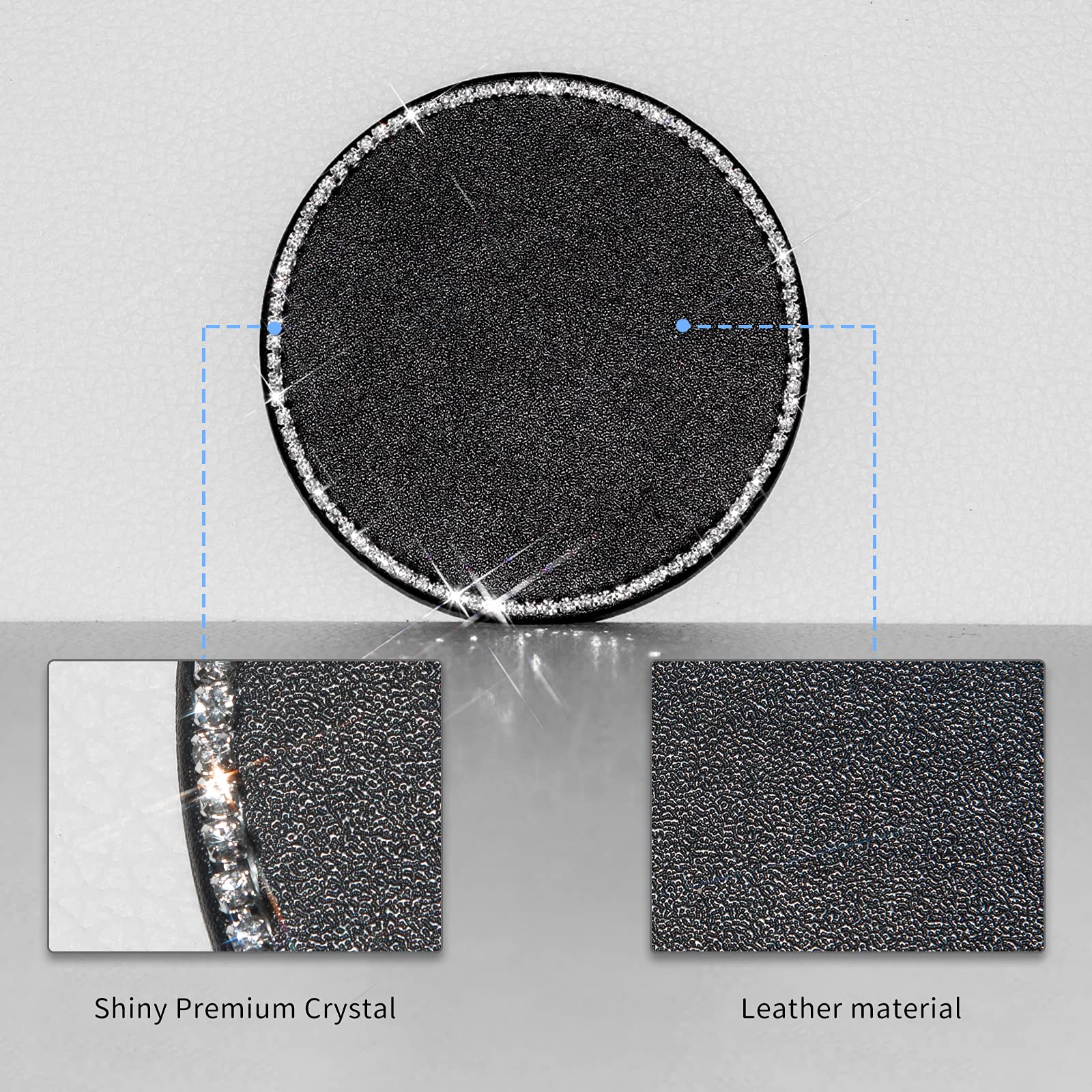 Coasters for Drinks Coffee Tea Cup Pads Table Mat with Coaster Holder for Home,Office,Kitchen,Bar,Bling Crystal Luxury Handmade Diamond (Set of 6) (R White)