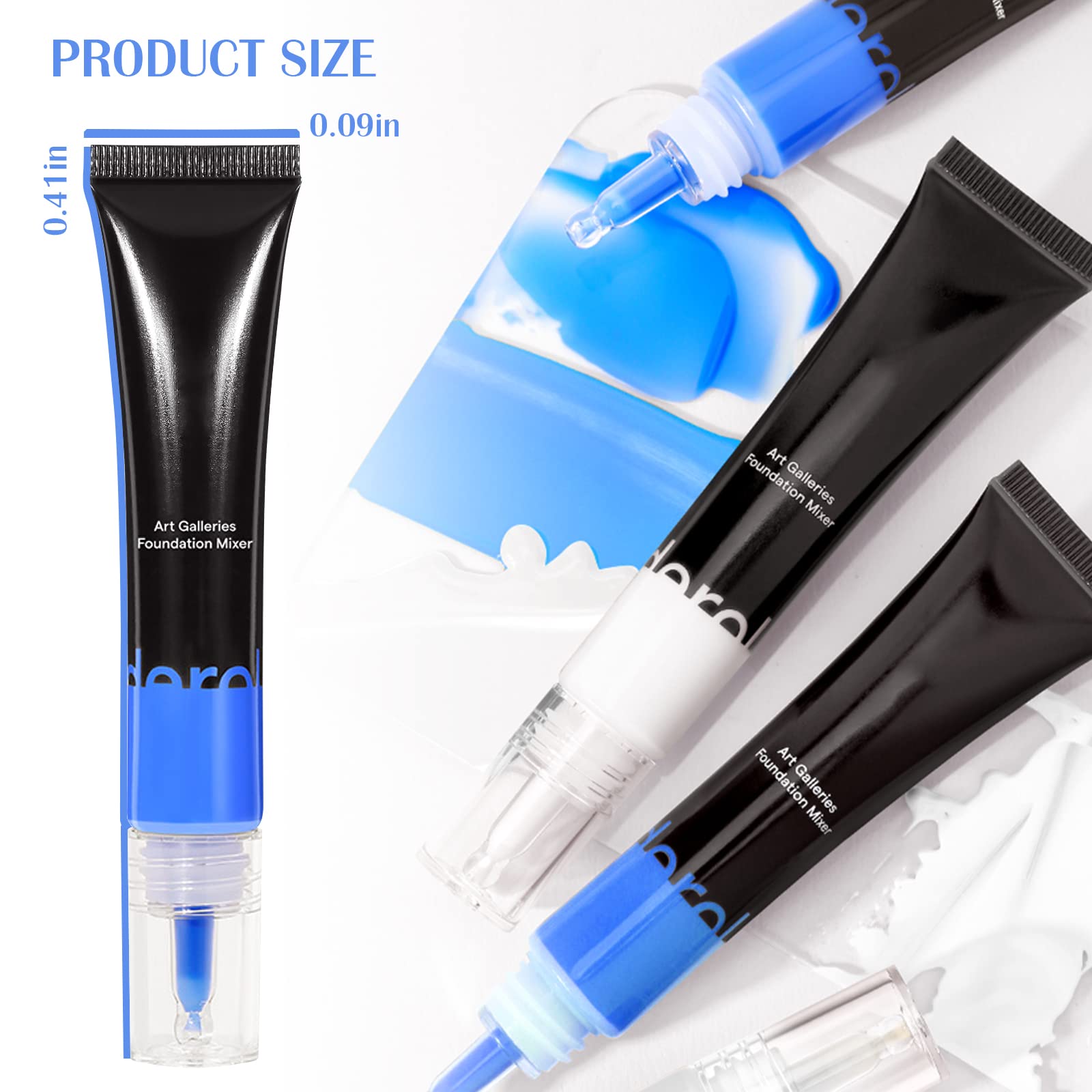DAGEDA Liquid Foundation, Foundation Mixing Pigment for Adjusting Shade, Sweat-Proof Long Lasting Silky-Smooth Liquid Foundation, Light and Easy to Blend with Foundation, 0.67oz (Blue)