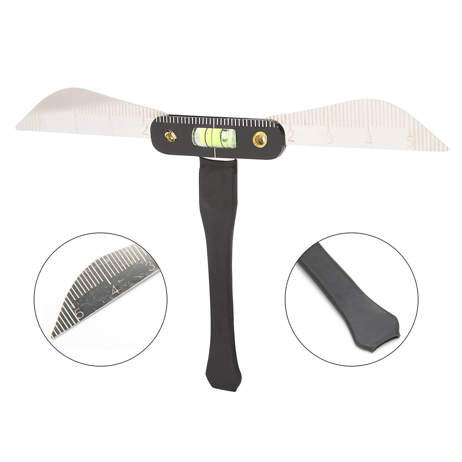 Eyebrow Ruler, Eyebrow Caliper Measuring Tool Eyebrow Shaper Stencil Stainless Steel Semi‑Permanent Eyebrow Makeup Template Ruler Tens Machine(Ⅳ (level balance ruler))