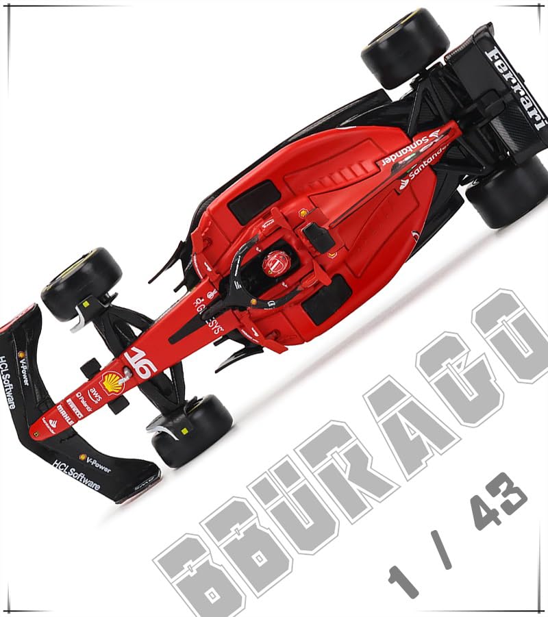 JODIYAAH Bburago 1:24 F1 2023 SF23 16# Charles Leclerc Ferrari Alloy Car Die Cast Car Model Collection Gift (1/24 SF23 16#)