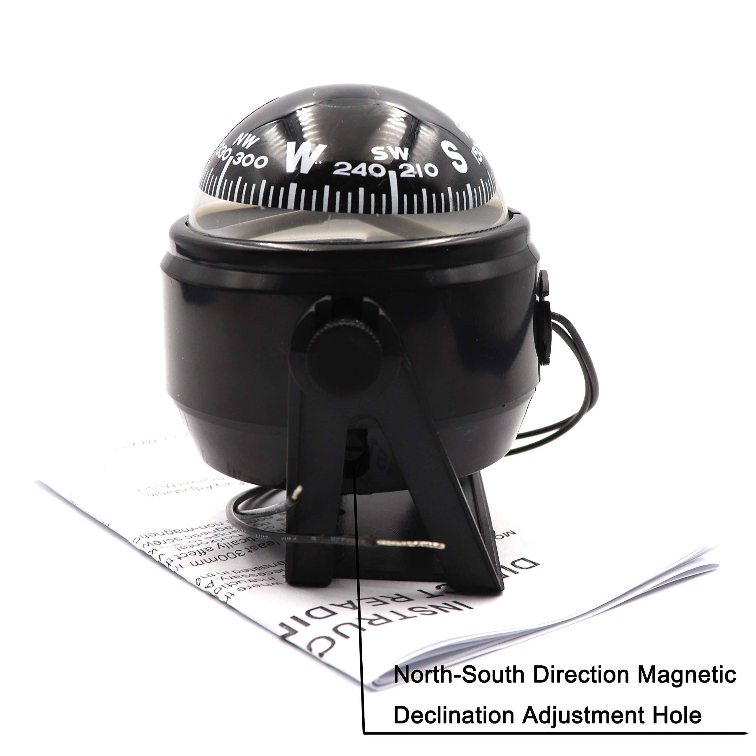 DETUCK Boat Compass Dashboard Marine Compass for Boat Compass Dash Mount Night Lighting