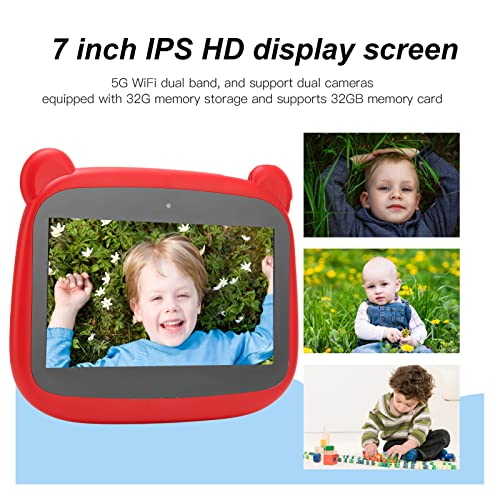 Estink 7 Inch Tablet, Octa Core Processor, 2GB RAM 32GB ROM, HD IPS Screen, Android 10 Tablet, Dual Camera, 5G WiFi Dual Band, 5000mAh Large Capacity Battery, Support 32G Memory Card(Red)