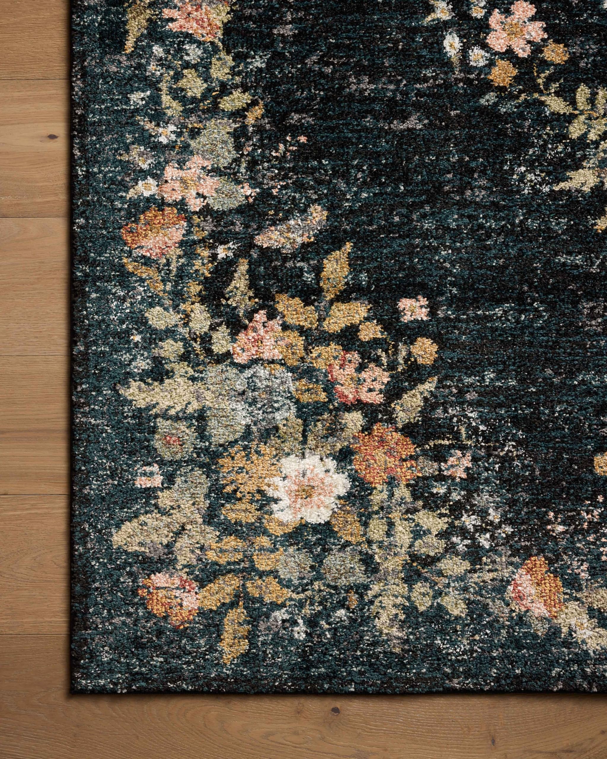 Loloi Rifle Paper Co. x Laurel Black 5'-3" x 7'-8" Area Rug