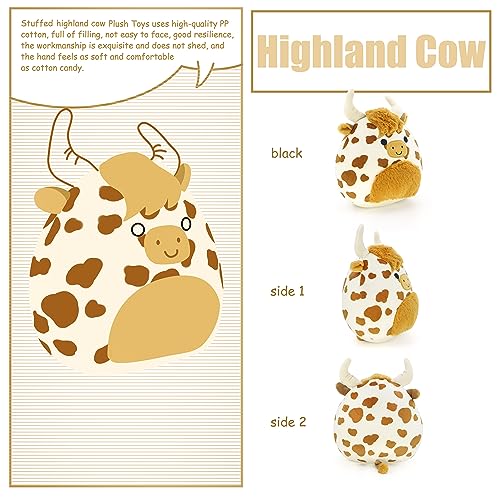 Highland Cow Plush Pillow, Chubby Highland Cow Plush Animal Creative Gift, Gift for Kids and Adults