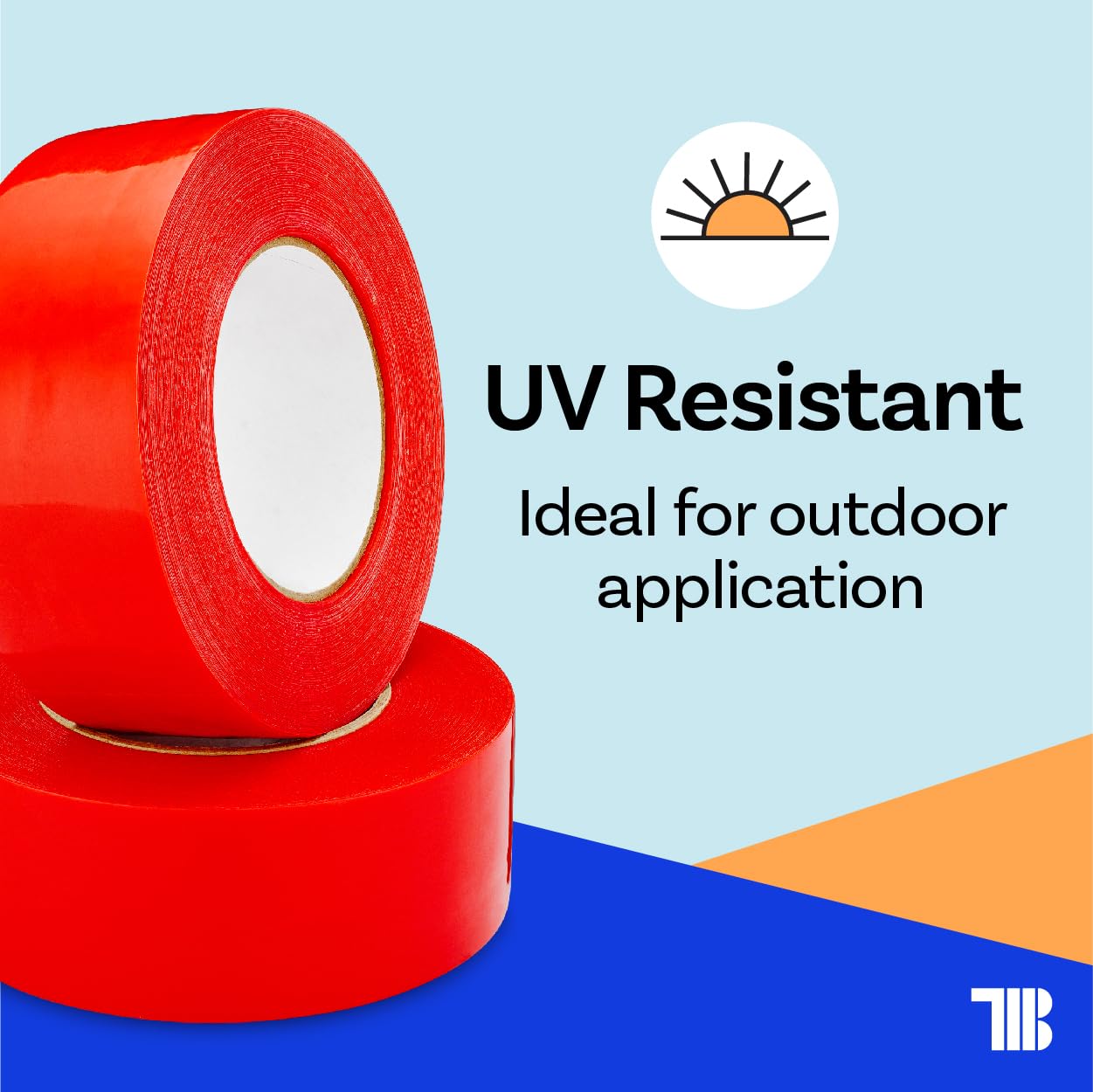 Red Stucco Tape, Case of 24 Rolls, 2 inch x 60 Yards, UV Resistant Polyethylene Tape (PE Tape)