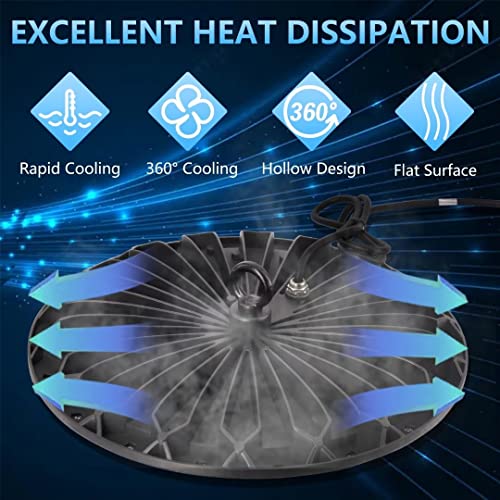 Royana 20 Pack 100W LED High Bay Light, 110V LED Shop Lights, 6000K 10000LM UFO Warehouse Light, with 5ft Cable US Plug, Hook Mount, Garage, Factory, Warehouse, Workshop, Area Light