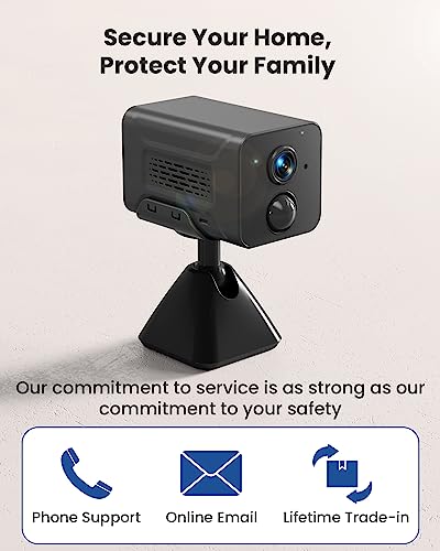 MUBVIEW Cameras for Home Security, Indoor Camera Wireless with Phone App, 1080P Battery Powered Camera, 30ft Night Vision, 2.4GHz, Human Detection, Siren and APP Alert, Two-Way Audio, Cloud/SD