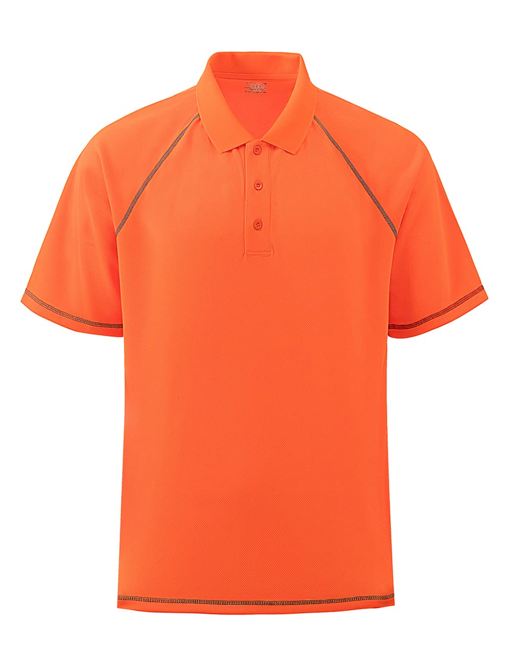 Corna Men's Short Sleeve Mesh Polo Shirts Moisture Wicking Performance Golf Polo(HI VIZ Orange,XXL)