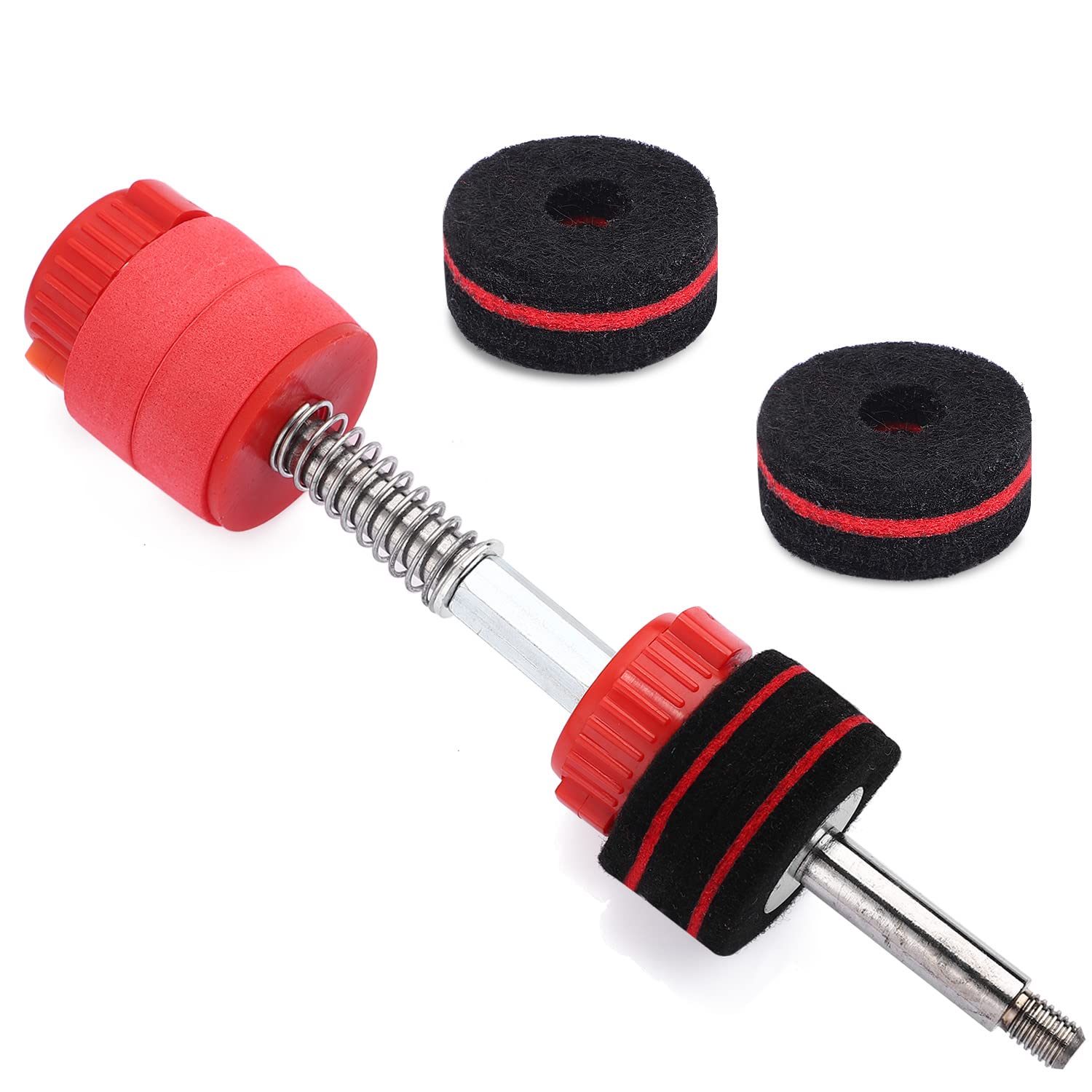 Facmogu Red Hat Stack Cymbal Stacker, Crasher Stacker for Drum Kit Accessories, Double-Braced Hi-Hat Cymbal Clutch for Standard Cymbal Jazz Drum Parts Accessories with Quick Set Nut