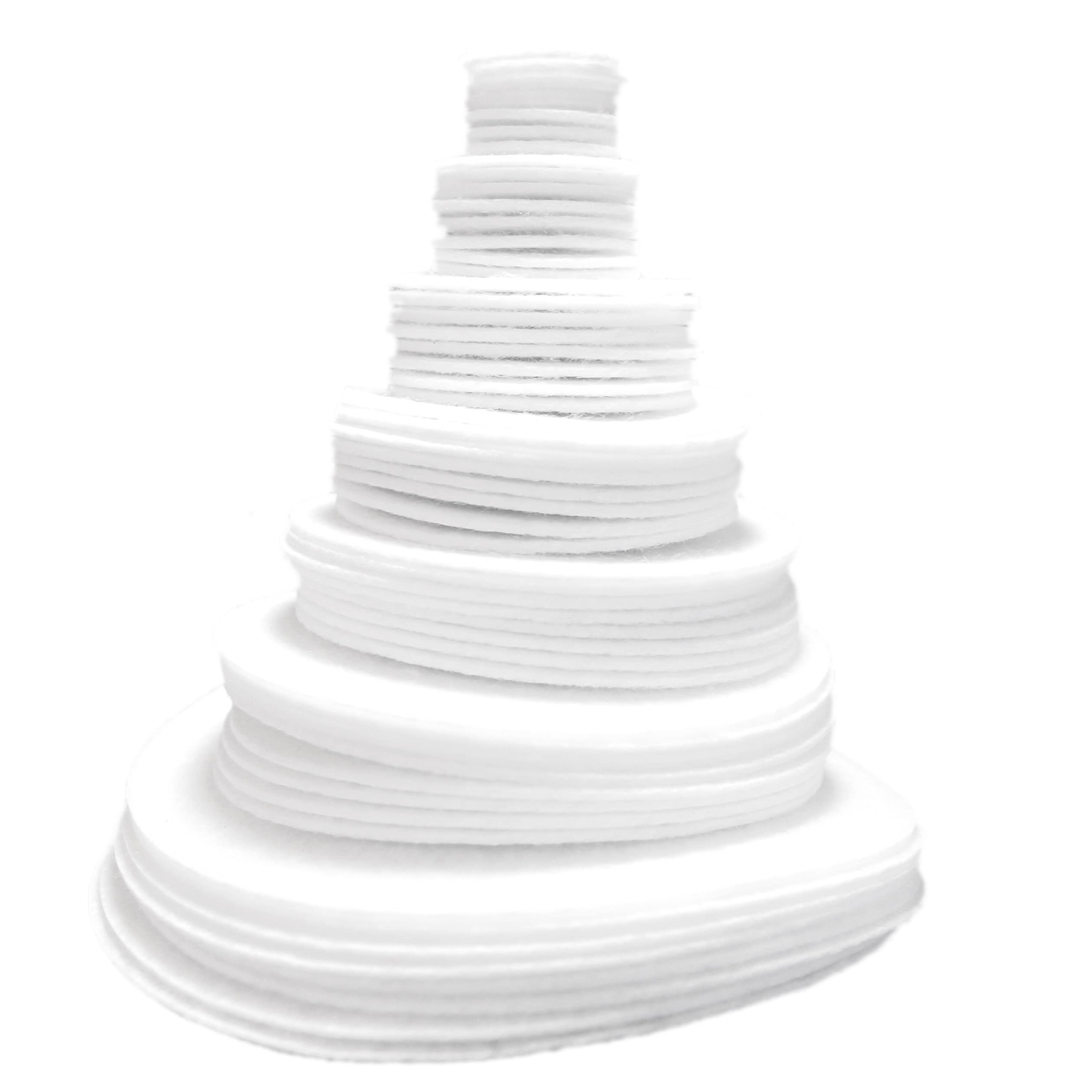 Playfully Ever After White Stiff Felt Circle (3/4 to 4 inch Mixed Size Pack - 54pc)