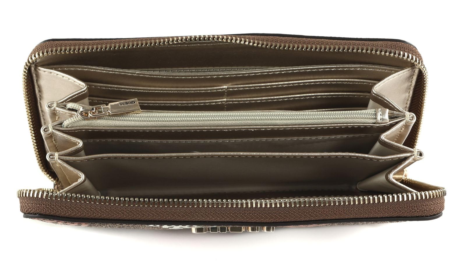 GUESS Eliette Large Zip Around Wallet, Latte Logo Multi