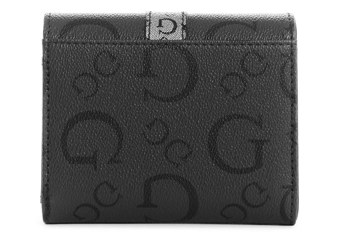 GUESS Factory Women's Cortni G Logo Trifold Organizer Small Wallet - Black