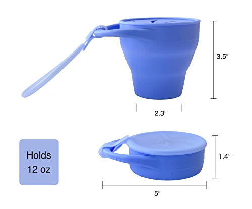 otterlove Collapsable Silicone Snack Container with Attachable Cover | 100% Pure LFGB Platinum Silicone with No Fillers | Snack Cup (2 Pack - Woodchuck & Very Peri)