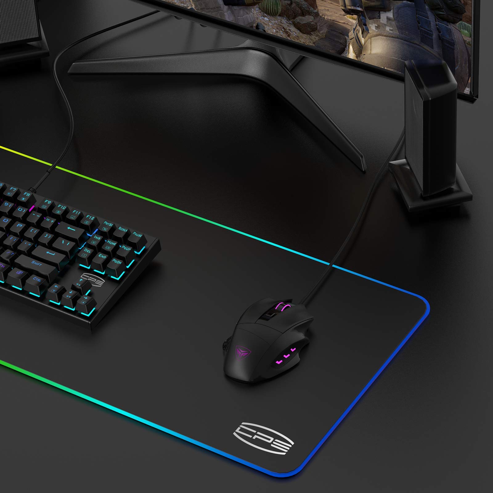 CP3 Wired Gaming Mouse 3200 DPI Adjustable Computer Mouse 6 Buttons PC Gaming Mice with 4 LED lighting for Desktop Laptop and PC, Compatible with Windows 7/8/10/XP Vista Linux