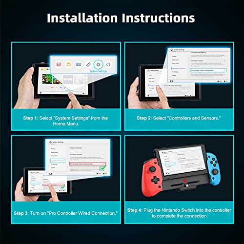 NexiGo Switch Controller for Handheld Mode, Ergonomic 6-Axis Gyro and Dual Motor Vibration Controller for Nintendo Switch, Compatible with All Games of Switch, Not for OLED, Classic