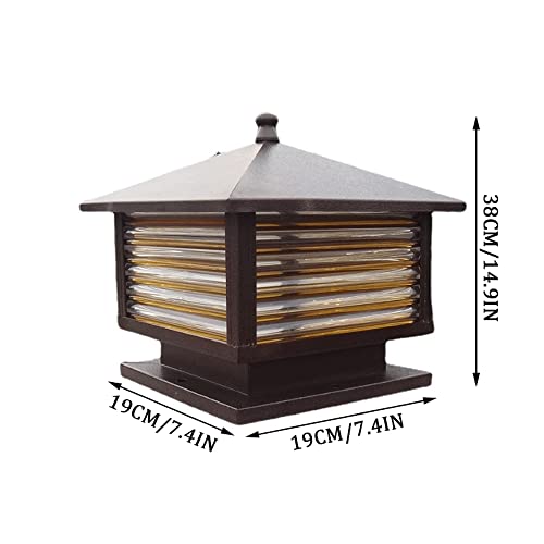 JSBDPHW European Style LED Pillar Lamp Outdoor Courtyard Garden Column Light Waterproof IP65 Aluminum Square Post Light Villa Fence Gate Decoration Landscape Light
